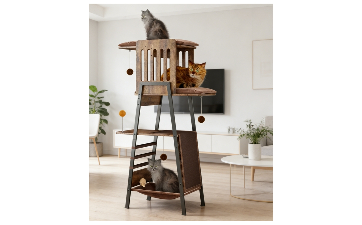 Click here for Zeus and Ruta 58 in. Modern Cat Tree Tower for Lar... prices