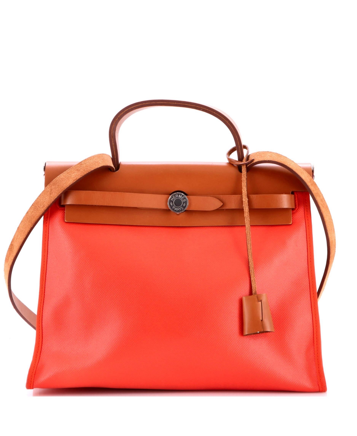 Click here for Pre-Owned HERMES 31 Herbag Zip Berline Vache Canva... prices