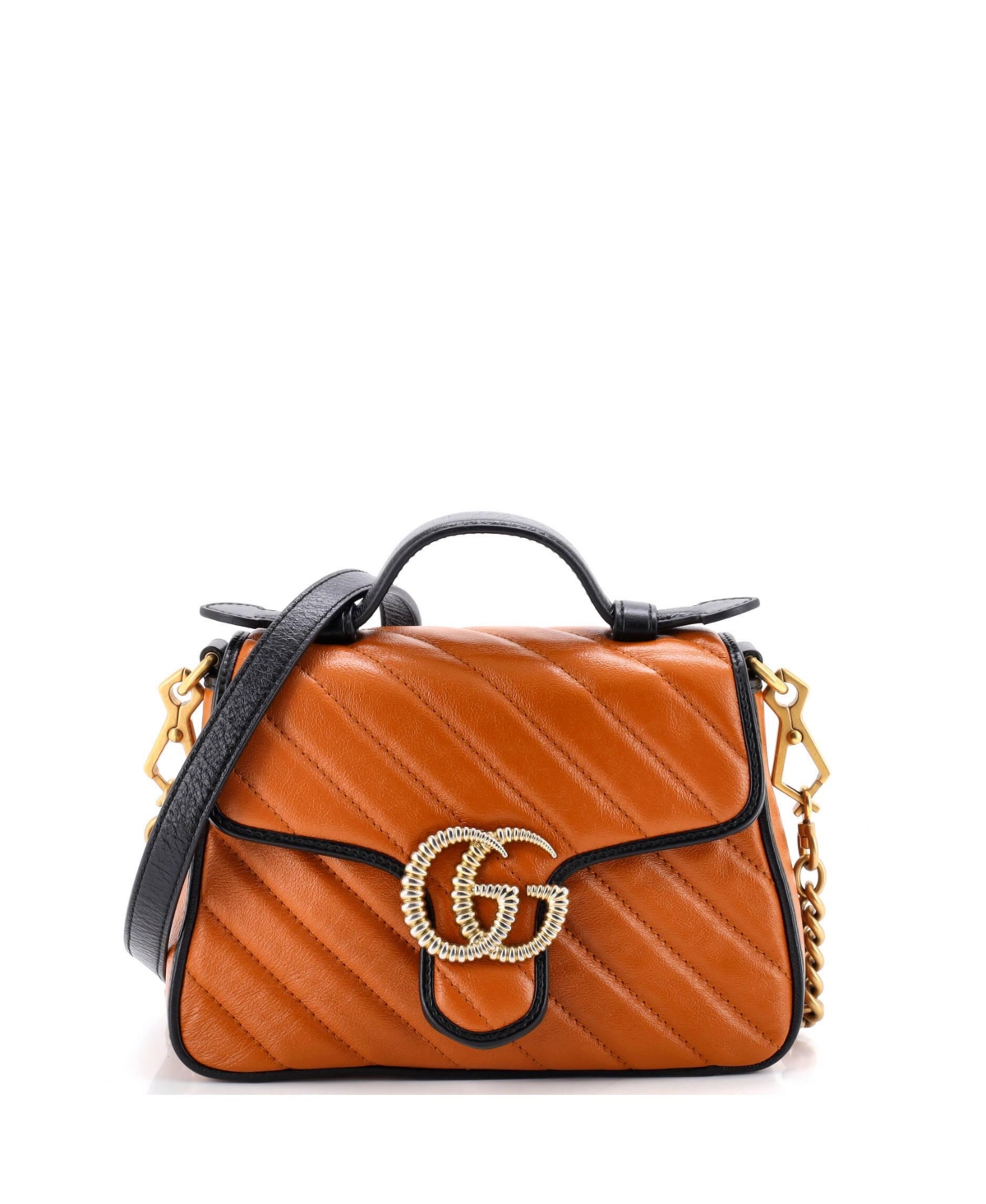 Click here for Pre-Owned Gucci Mini Gg Marmont Top Handle Flap Ba... prices