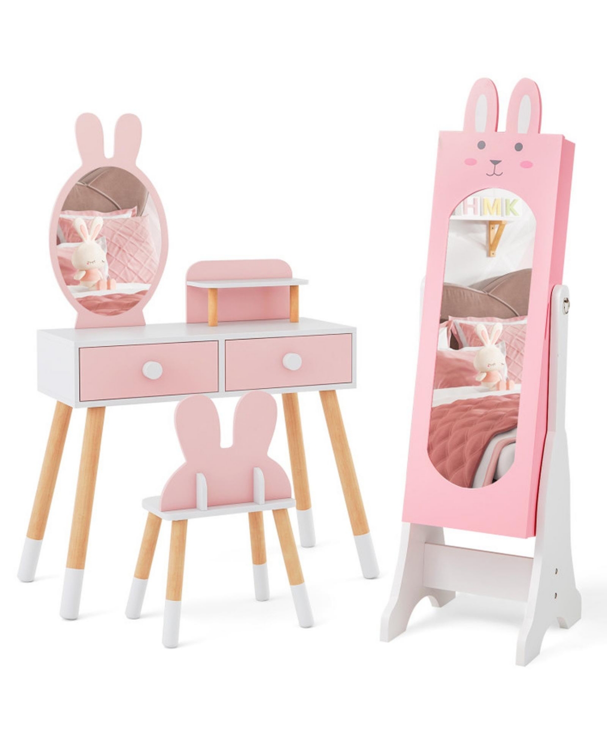 Click here for Gouun Princess Vanity Table and Chair Set with Jew... prices