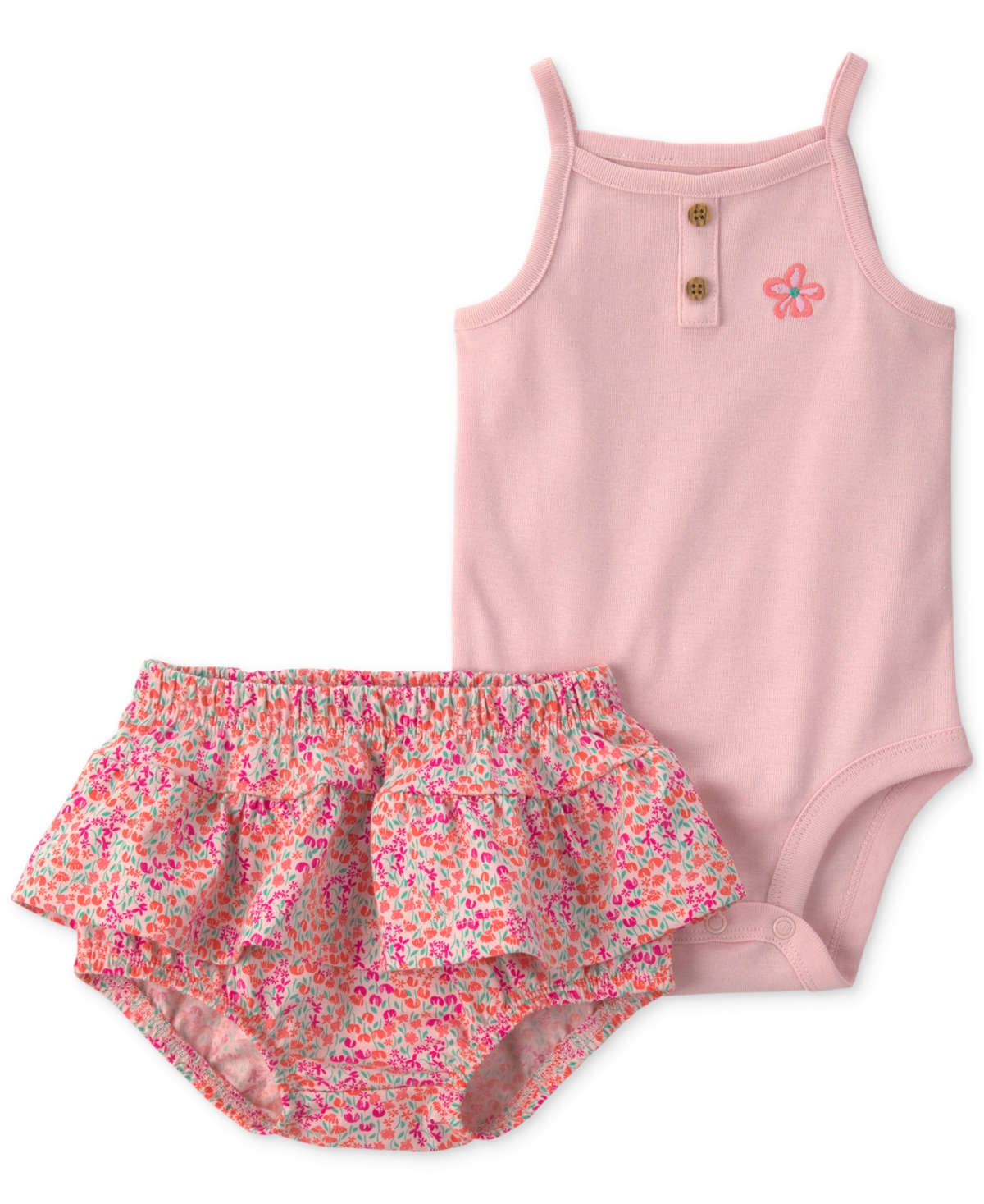 Click here for Carters Baby Girls Floral Sleeveless Top & diaper... prices