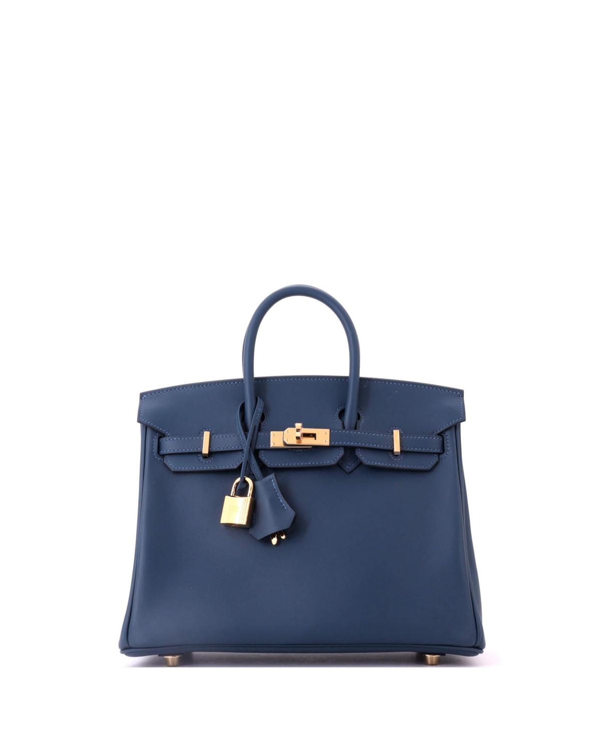 Click here for Pre-Owned HERMES Birkin 25 Handbag Blue Swift with... prices