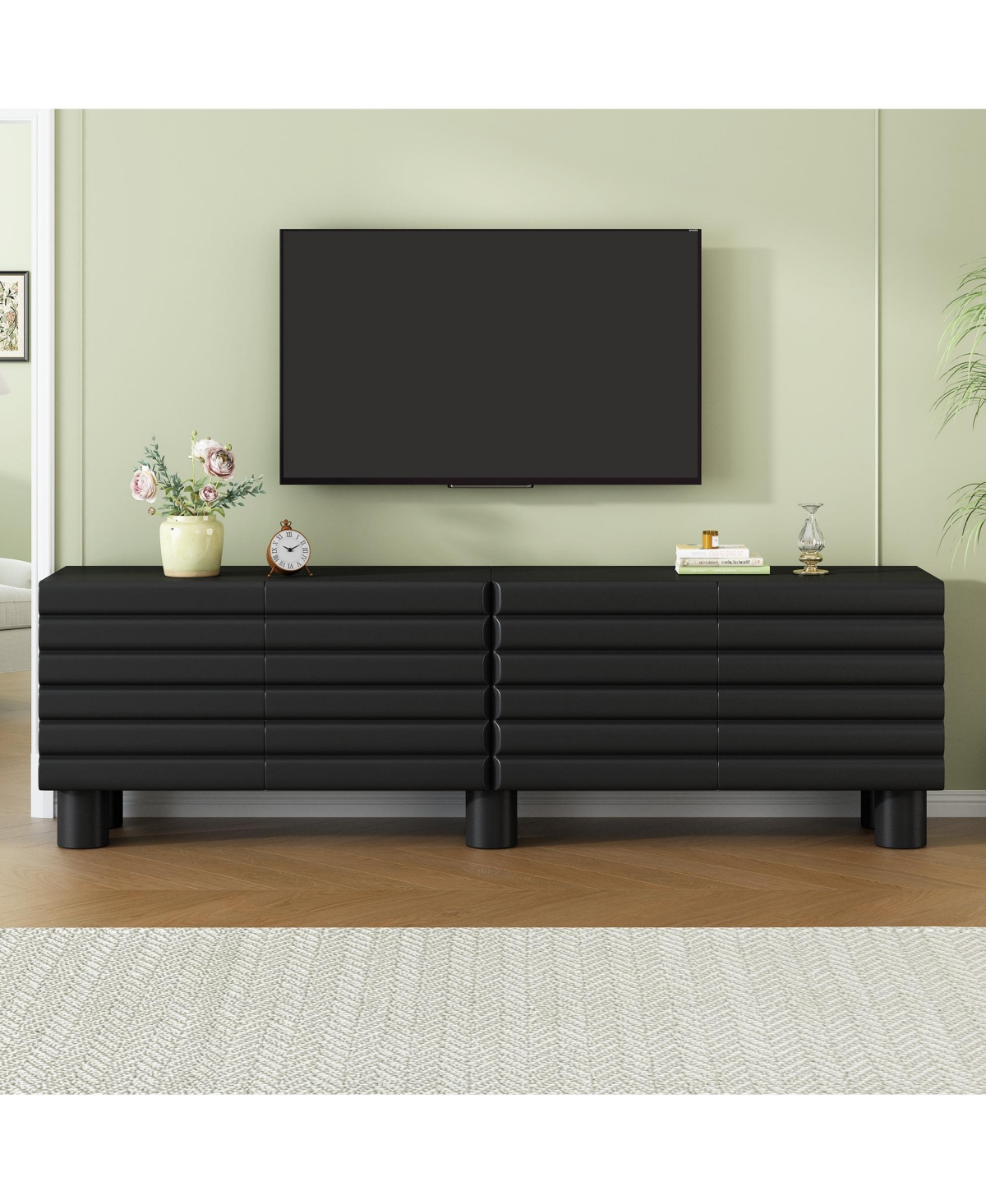 Click here for Rainsken Modern Wavy Door Media Console for 75-Inc... prices
