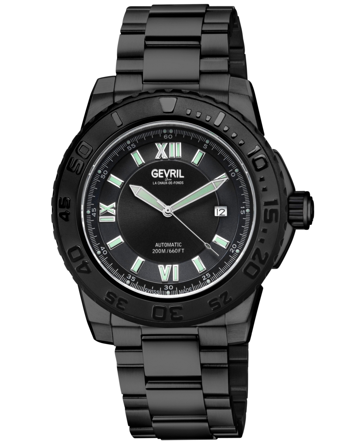 Click here for Gevril Mens Seacloud Swiss Automatic Ip Black Brac... prices