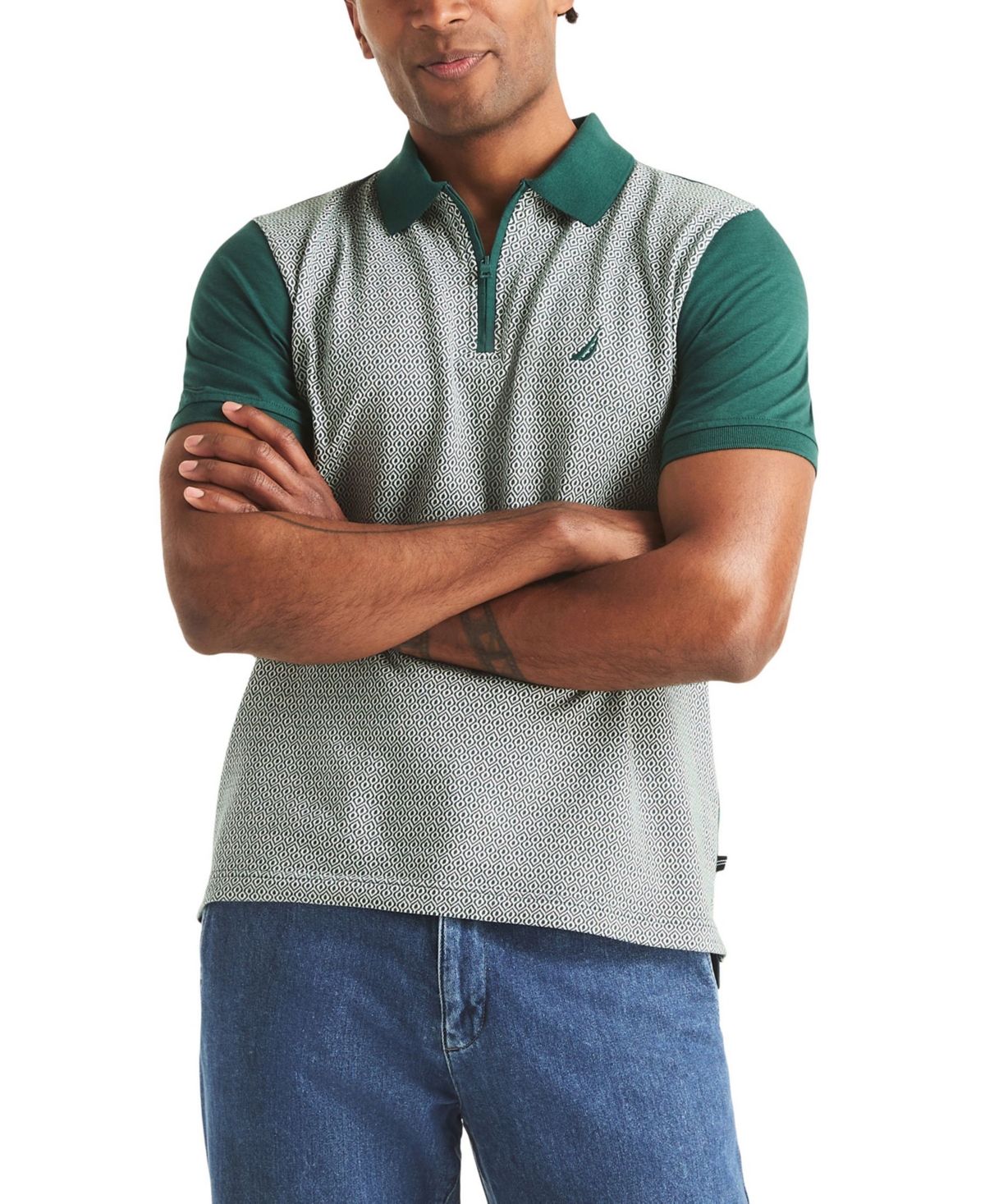 Click here for Nautica Mens Short-Sleeve Jacquard Jersey Polo Shi... prices