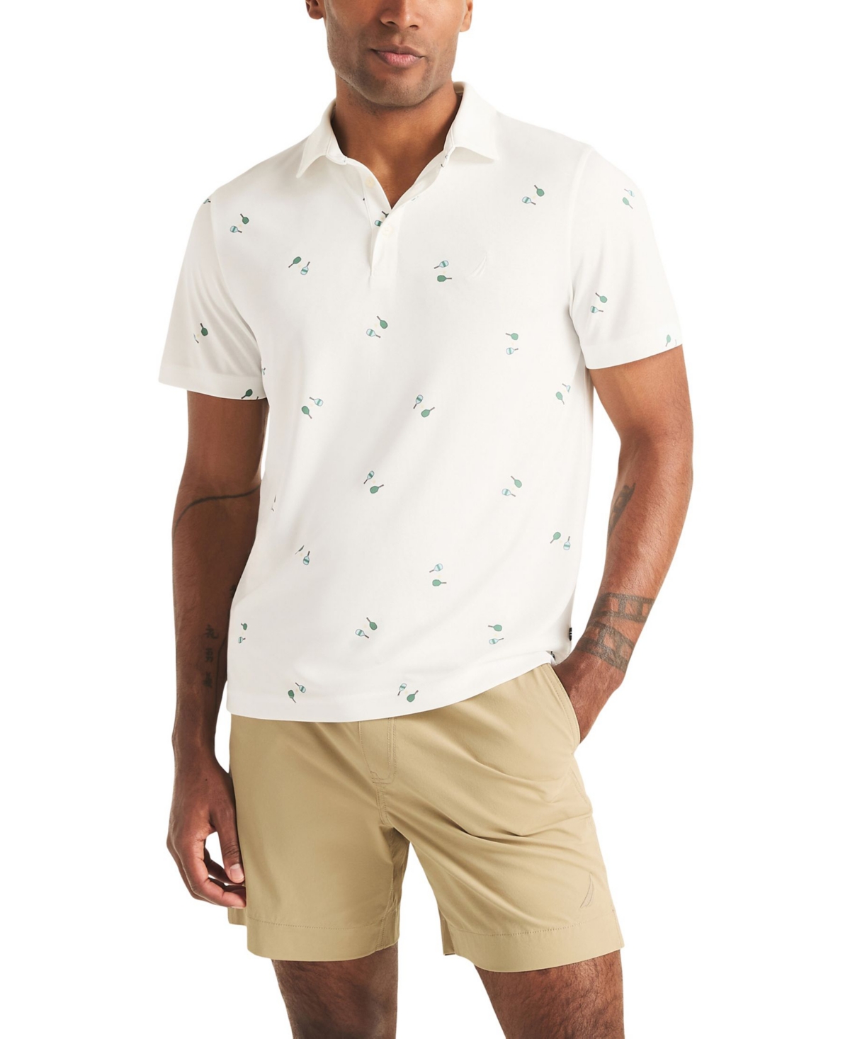 Click here for Nautica Mens Paddle Print Golf Polo Shirt - Sail W... prices