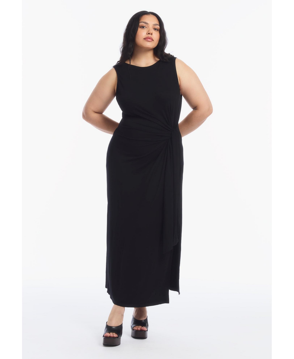 Click here for June & Vie Womens Plus Size Sleeveless Side-Tie Kn... prices