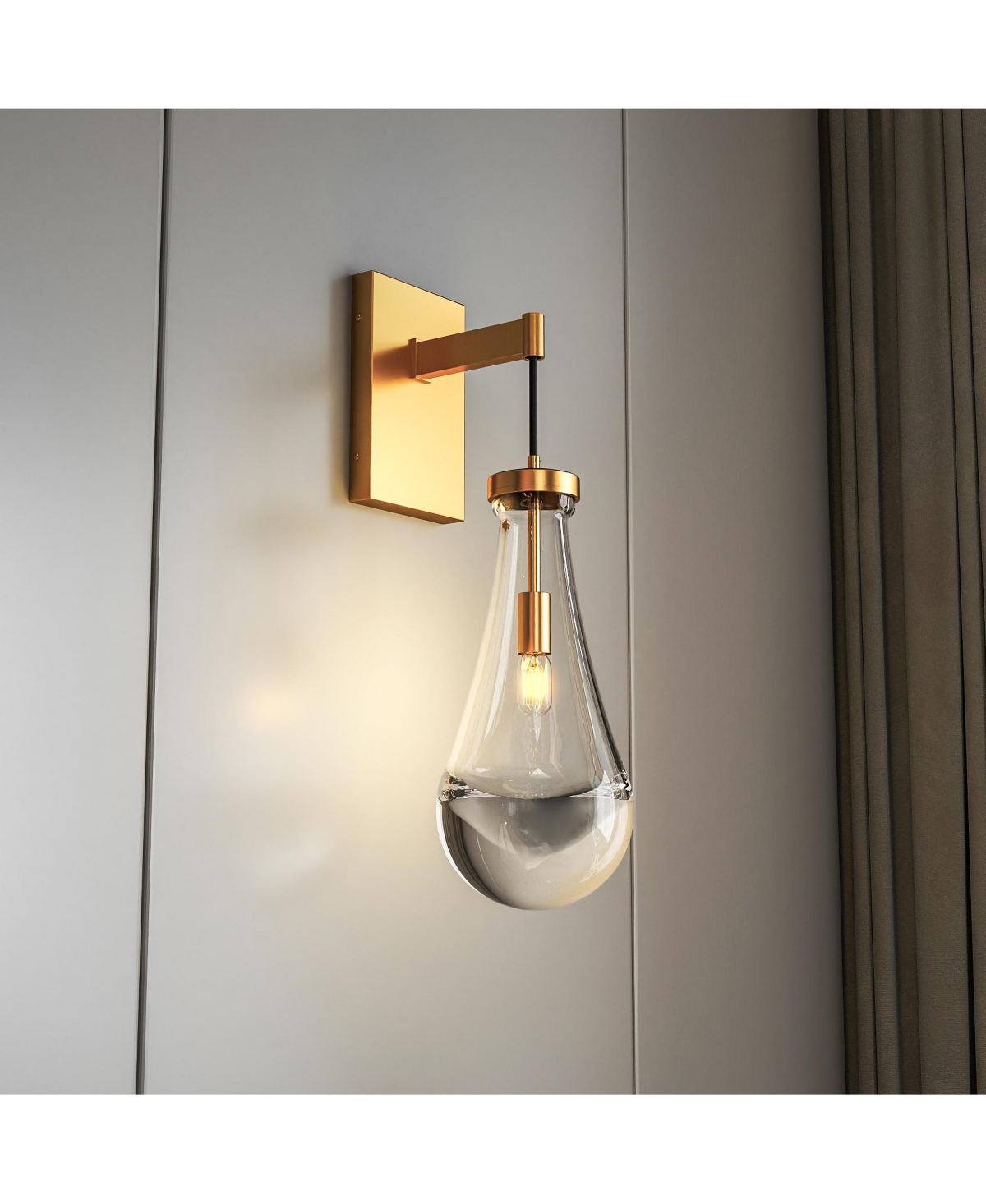 Click here for Busdays Brass Wall Sconce  Modern Raindrop Glass S... prices