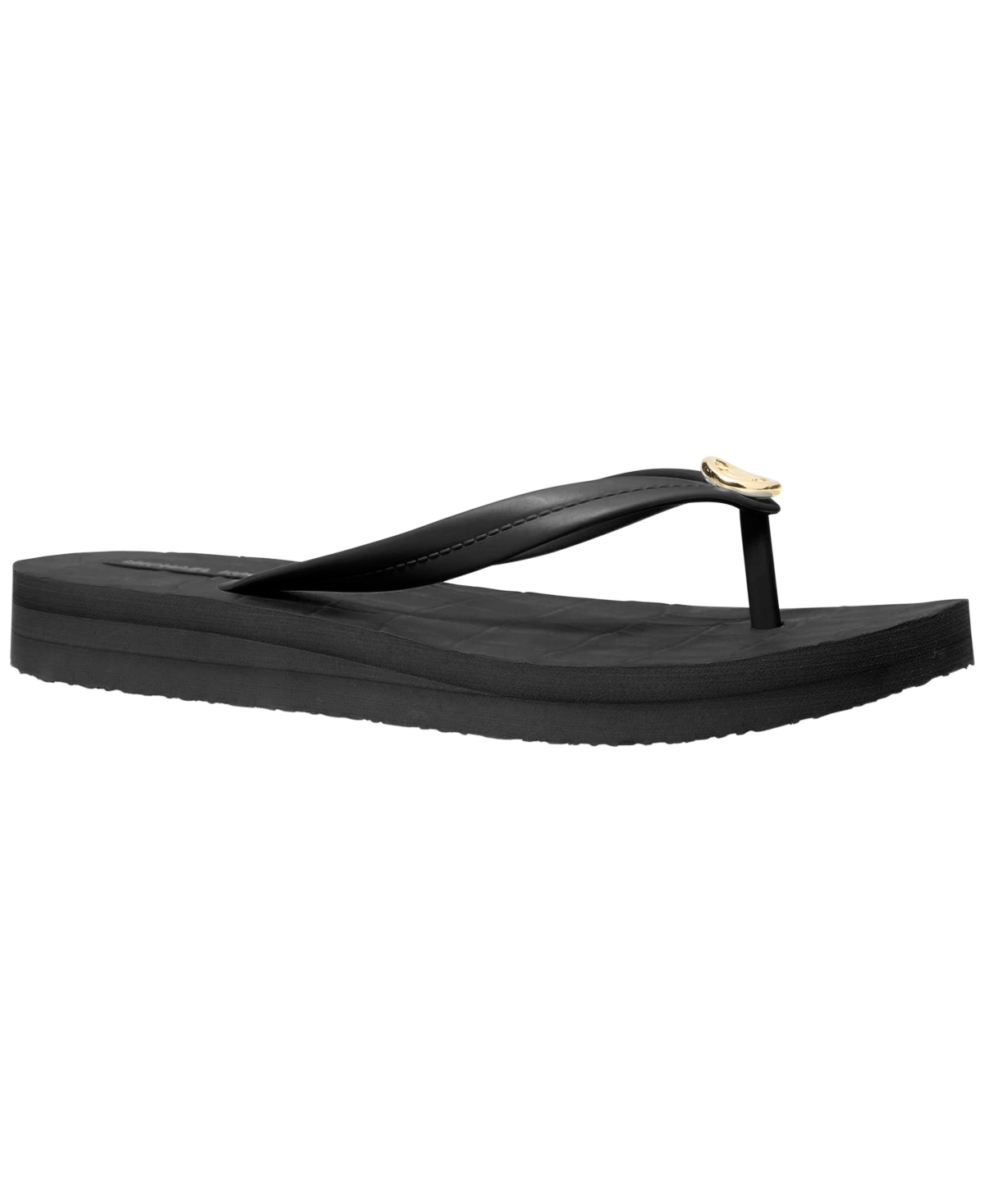 Click here for Michael Kors Womens Posie Flip Flops Sandals - Bla... prices