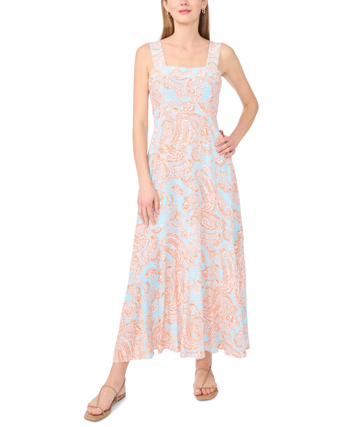 Click here for Vince Camuto Womens Paisley-Print Square-Neck Smoc... prices