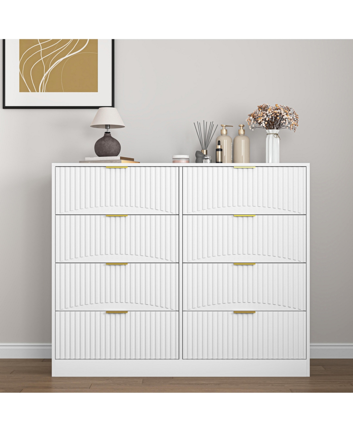 Click here for Flynama 8 Drawer Transitional White Dresser Space... prices