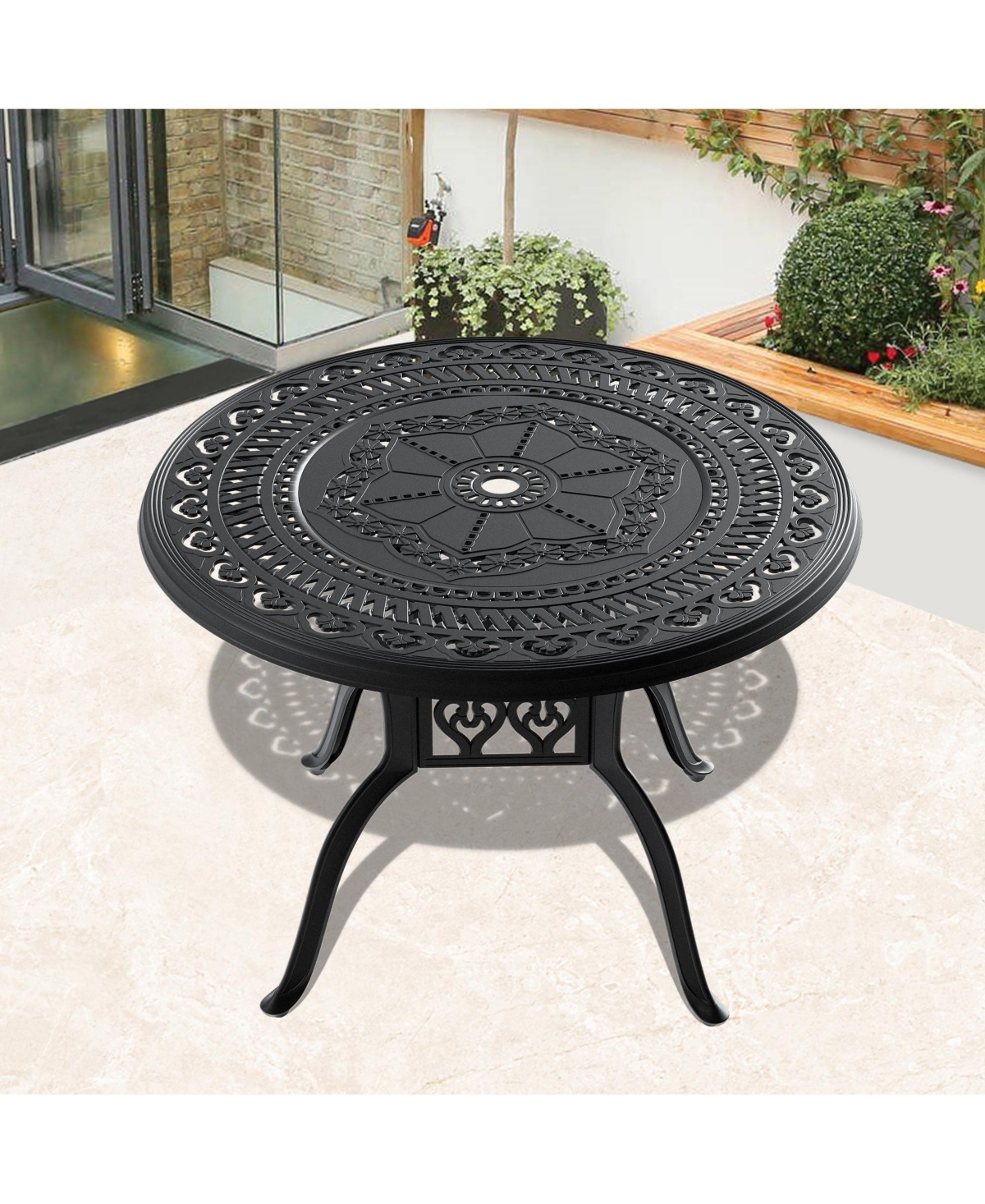 Click here for Clihome 39.37-inch Cast Aluminum Patio Dining Tabl... prices