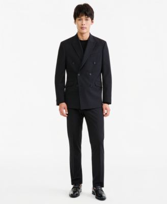 Click here for Kenneth Cole Reaction Mens Black Pinstripe Slim Fi... prices