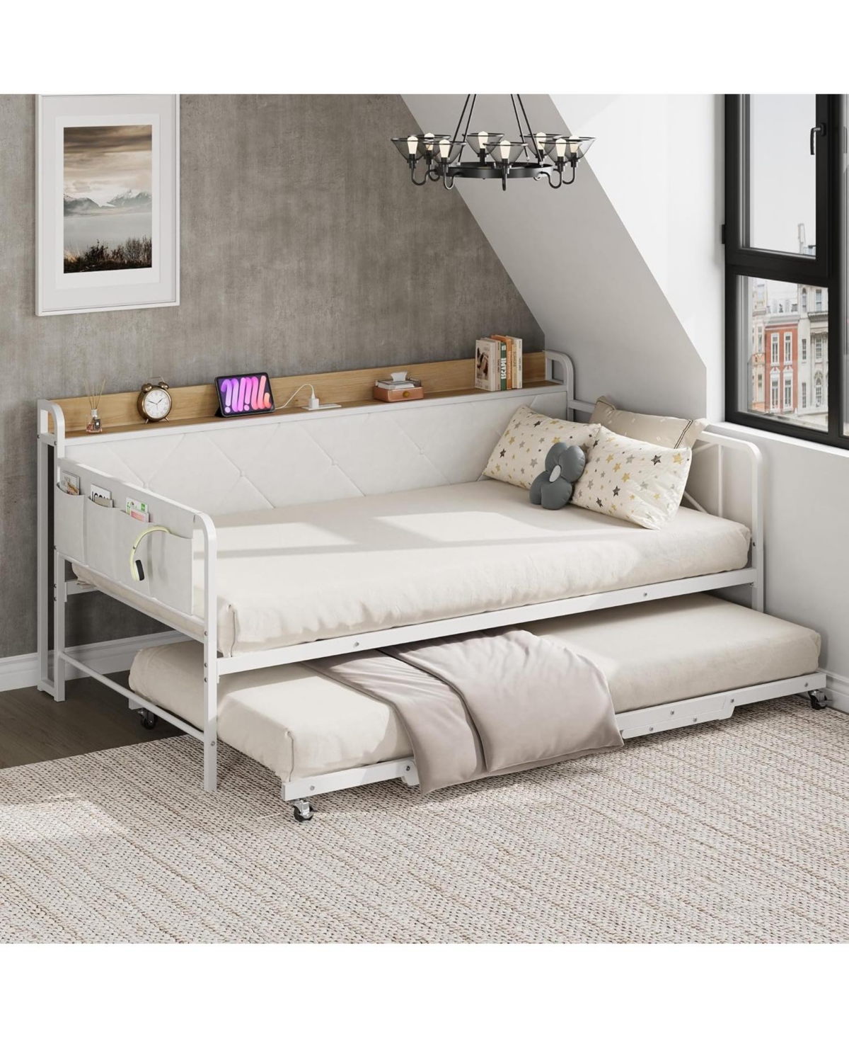 Click here for gaomon Daybed with Trundle and Led Lights  Upholst... prices