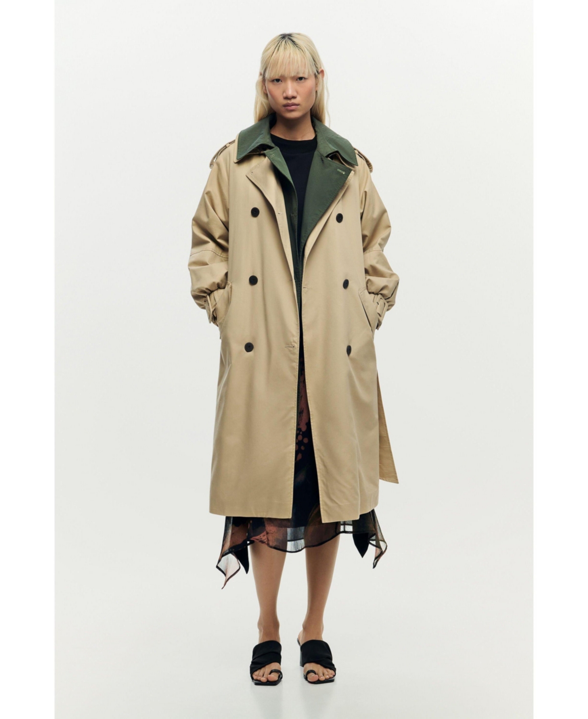 Click here for Desigual Womens Detachable Two-Tone Trench Coat -... prices