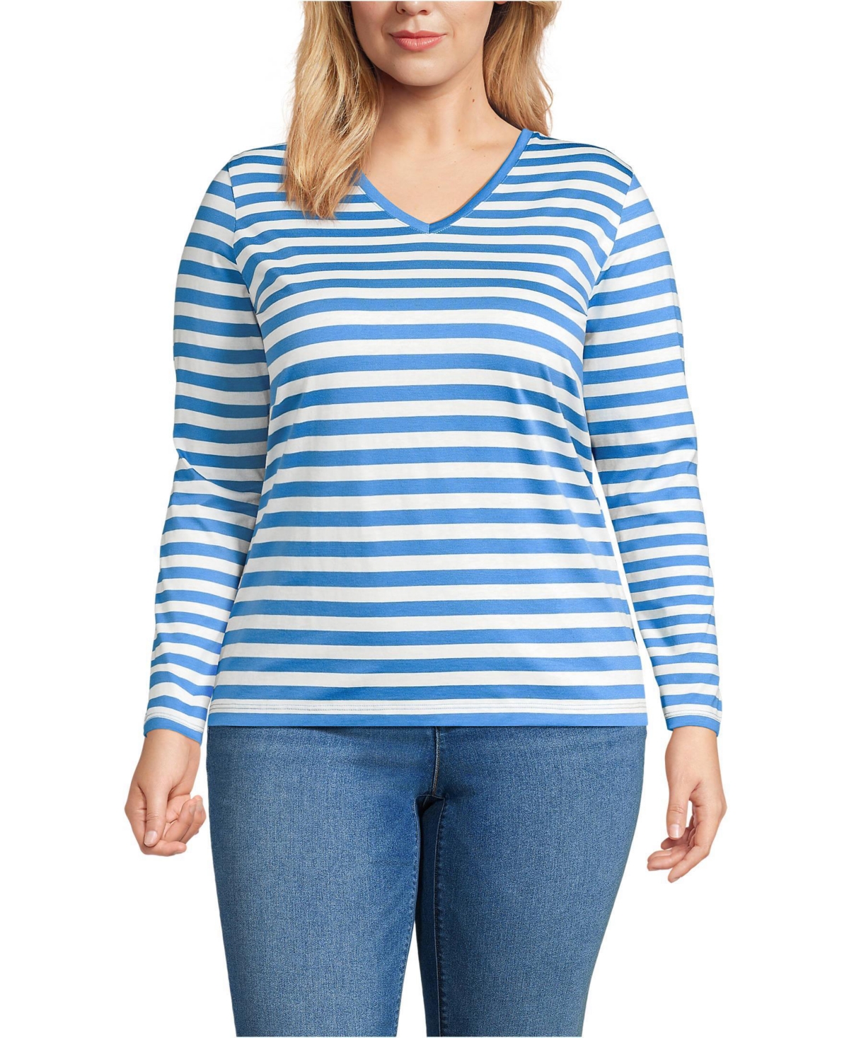 Click here for Lands End Plus Size Relaxed Supima Cotton Long Sle... prices