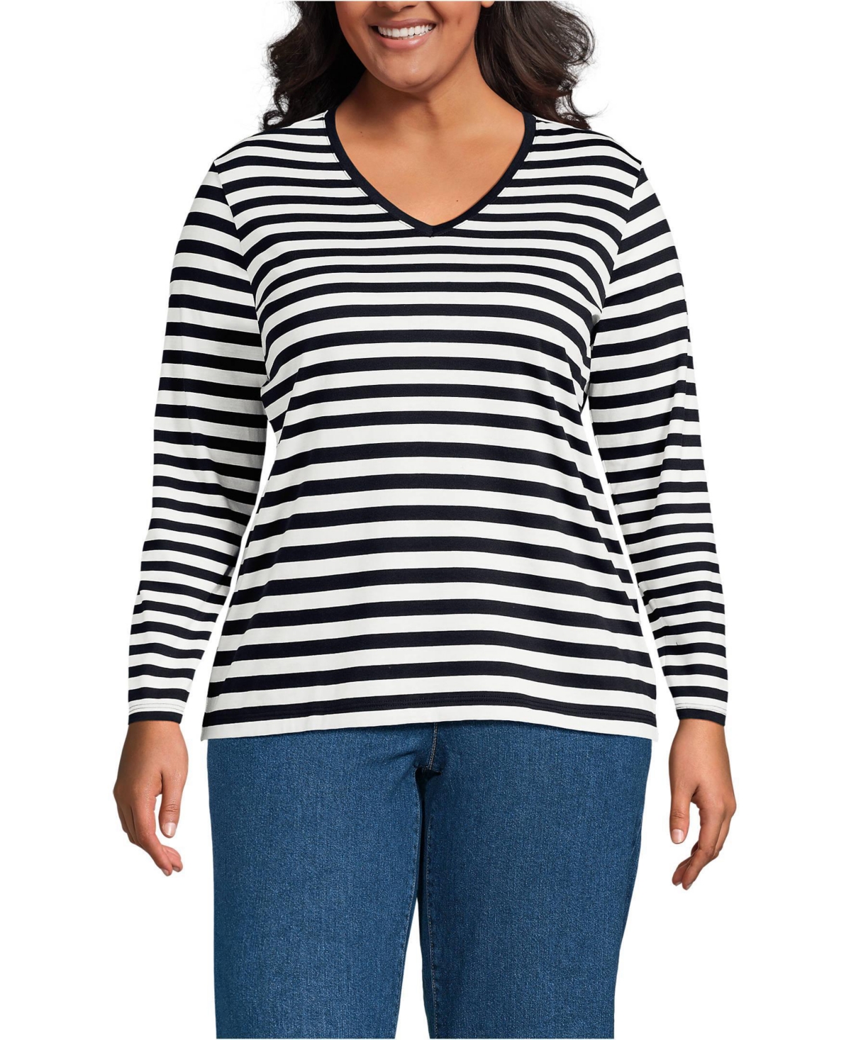 Click here for Lands End Plus Size Relaxed Supima Cotton Long Sle... prices