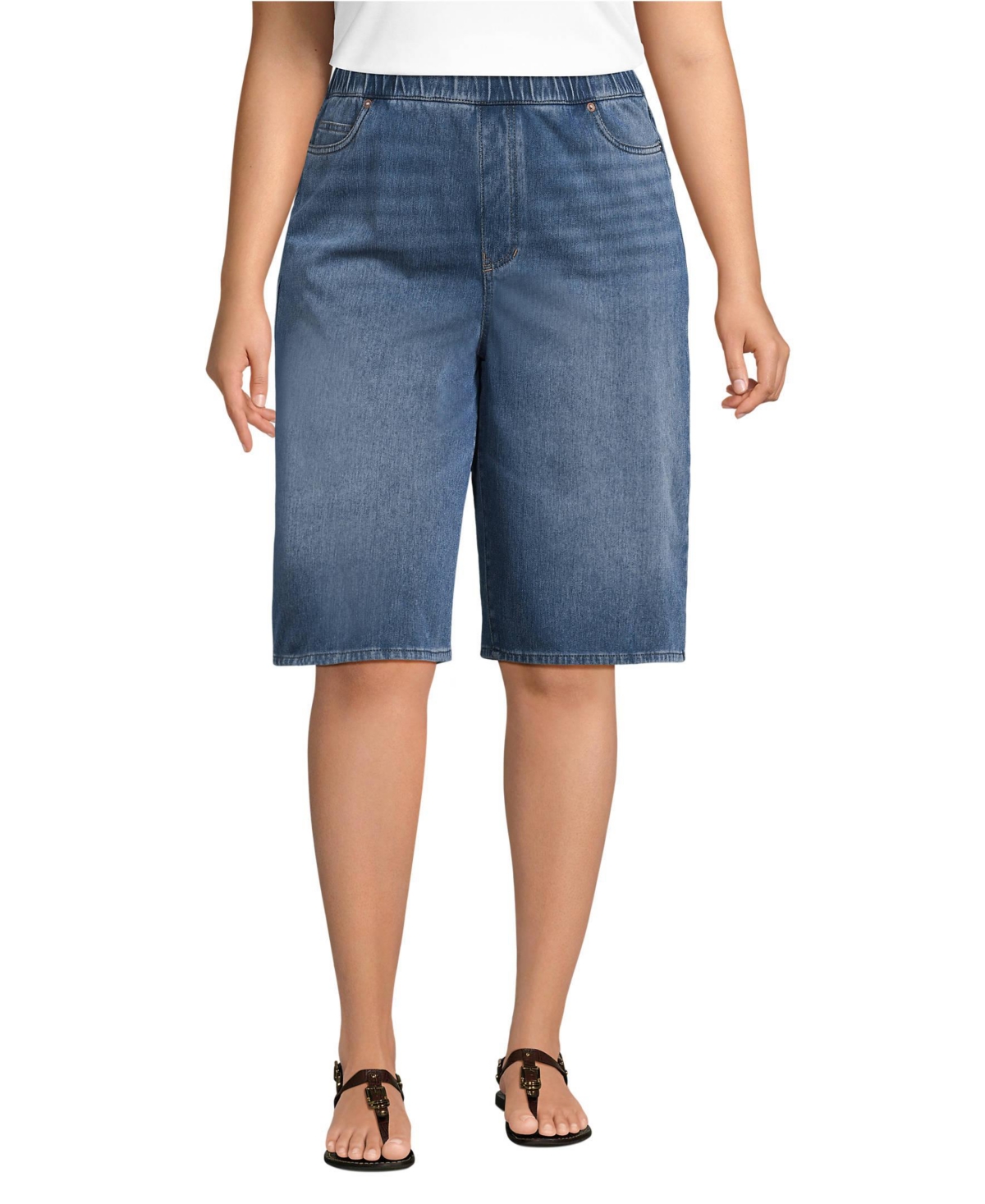 Click here for Lands End Womens Starfish High Rise Knit Denim 12&... prices