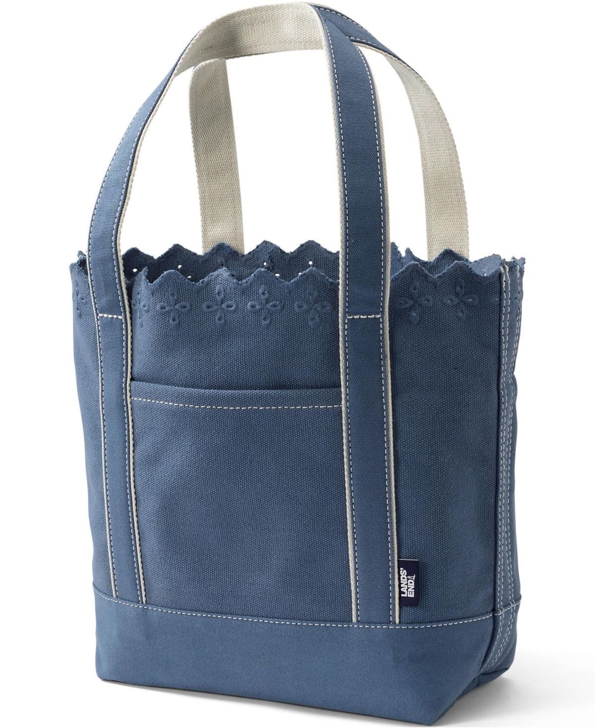 Click here for Lands End Medium Eyelet Canvas Open Top Tote - Dar... prices