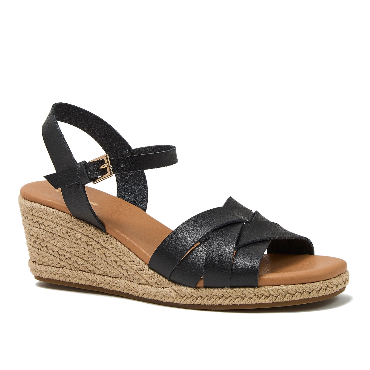 Click here for Lands End Womens Espadrille Wedge Sandals - Black prices