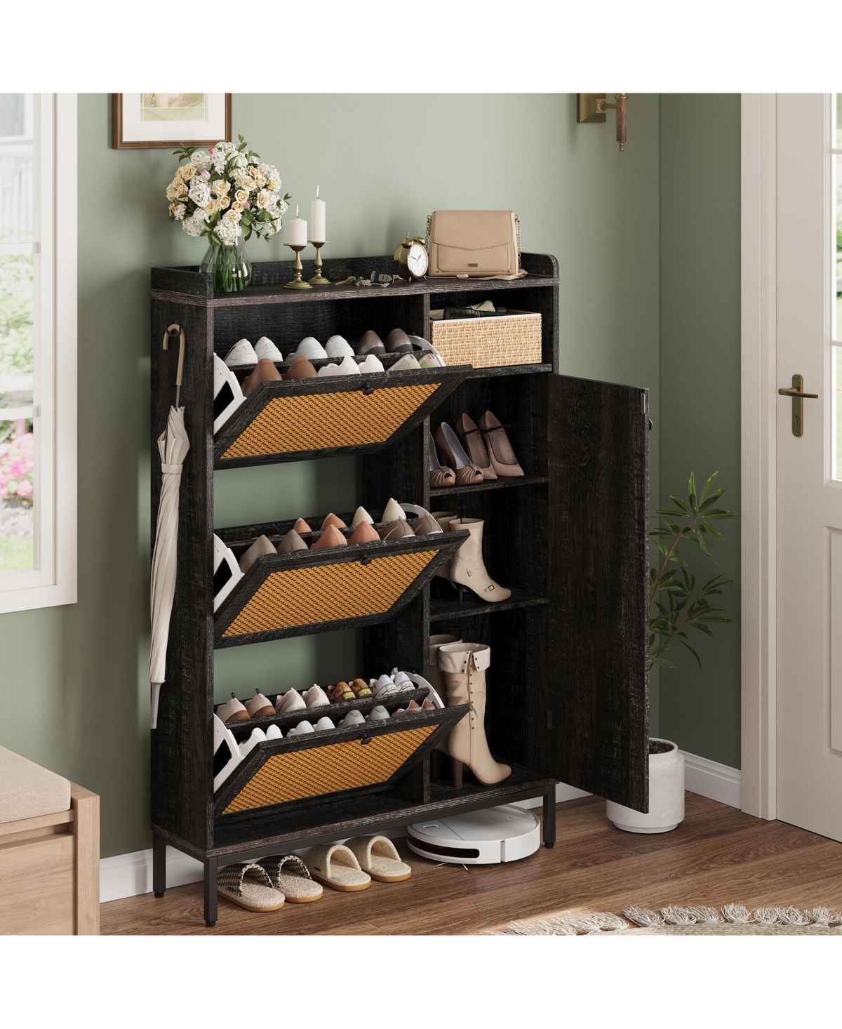 Click here for Homfan Shoe Storage Cabinet with 3 Flip Drawers  R... prices