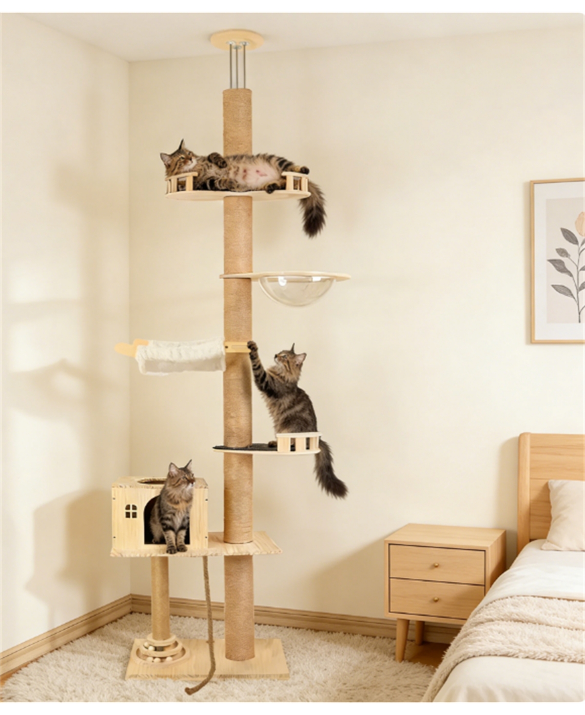 Click here for Zeus and Ruta Floor To Ceiling Cat Tree 6 Level Ad... prices