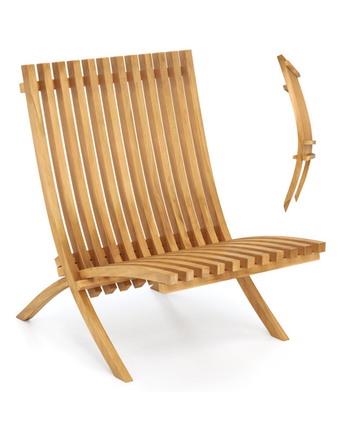 Click here for Gouun Folding Teak Wood Outdoor Lounge Chair with... prices