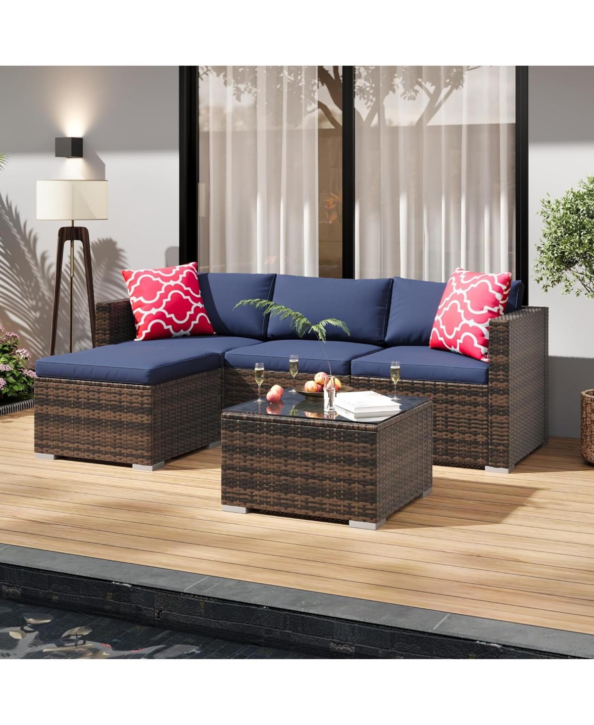 Click here for gaomon 5-Piece All-Weather Wicker Patio Sectional... prices
