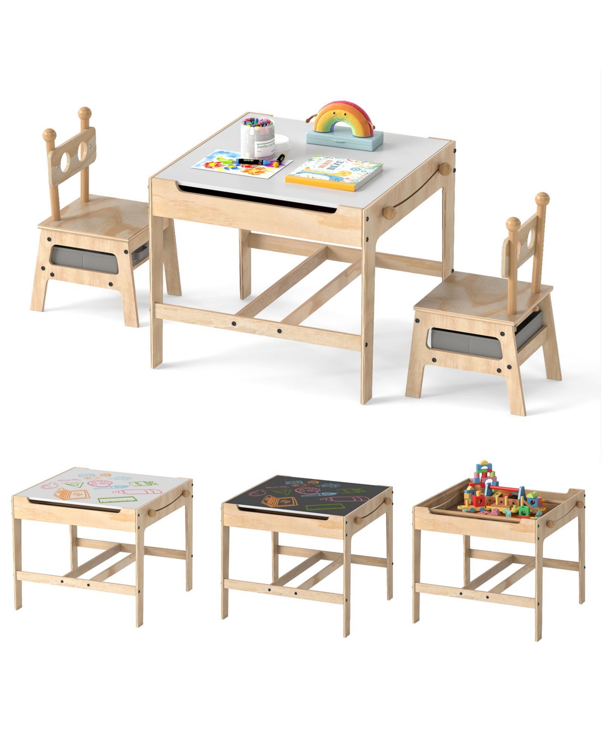 Click here for Slickblue Kids Activity Table and Chairs Set with... prices