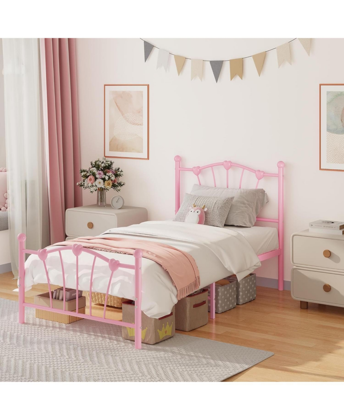 Click here for gaomon Heart-Shaped Metal Platform Bed Frame  Slat... prices