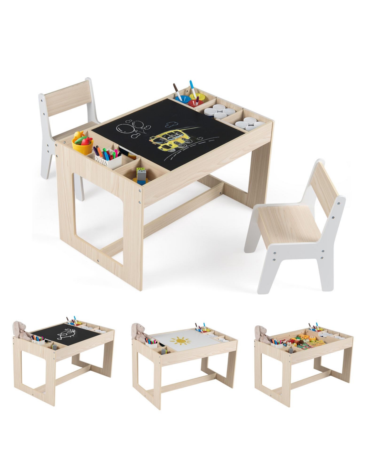 Click here for Sugift Multifunctional Kids Table and Chairs Set w... prices
