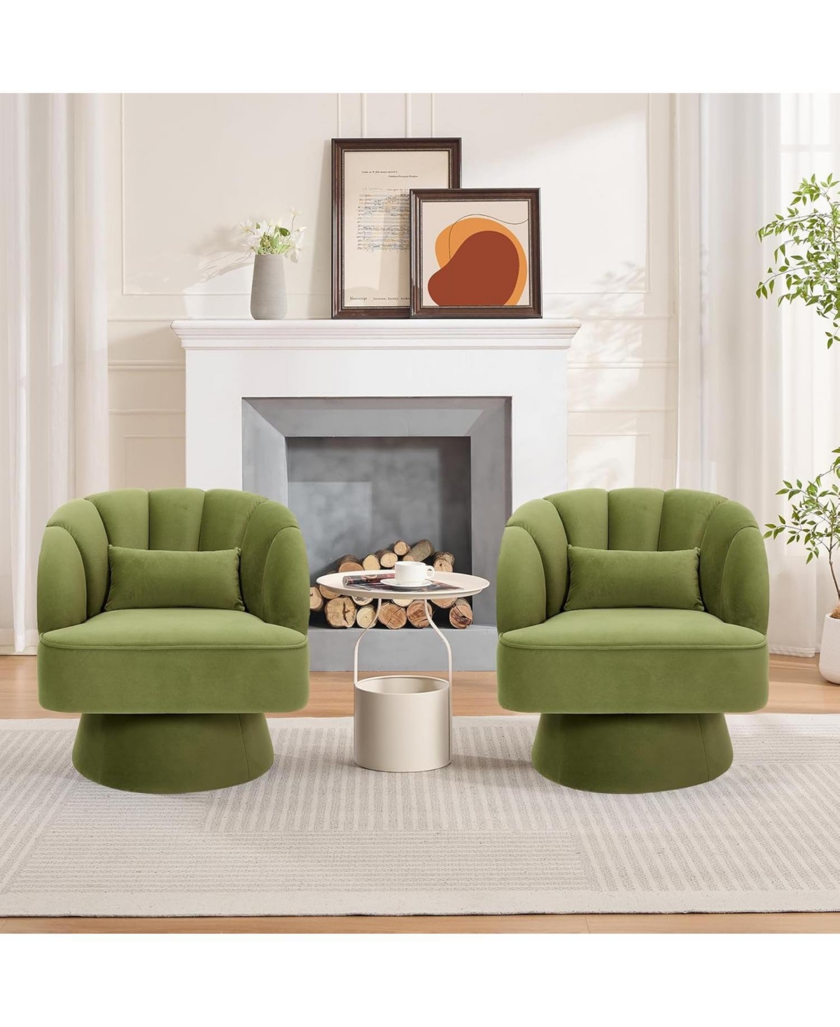 Click here for gaomon Swivel Barrel Chair  Velvet Upholstered Mod... prices