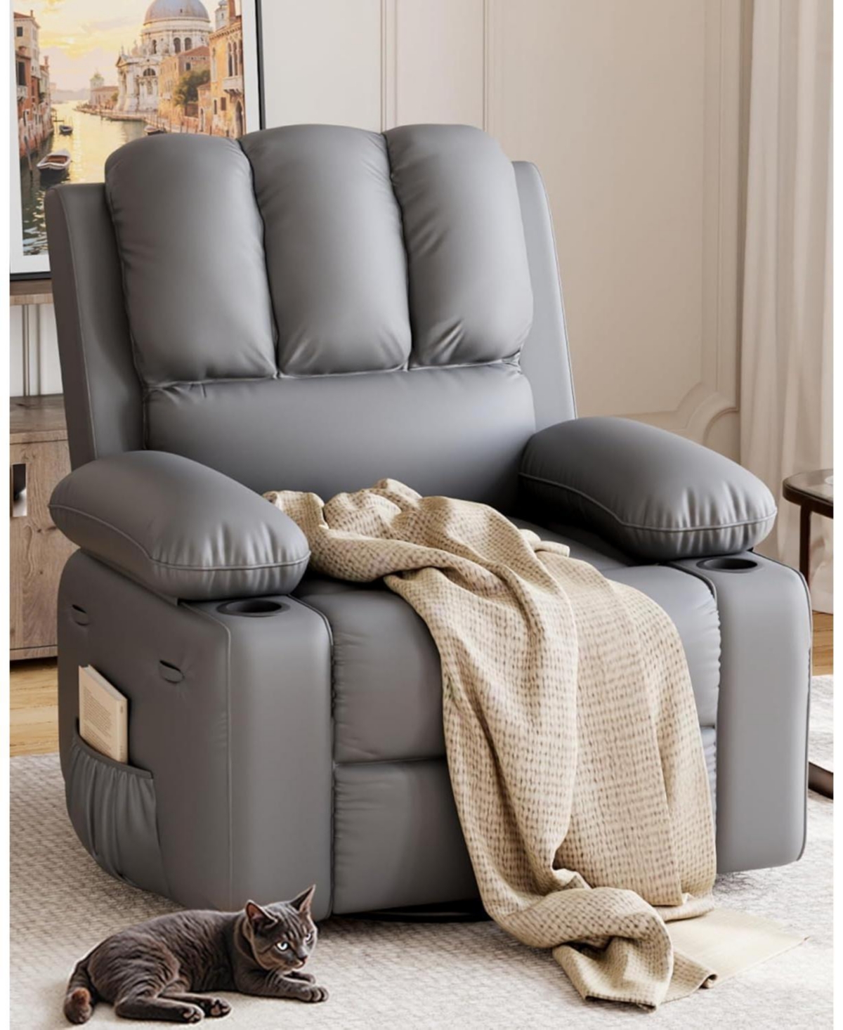 Click here for gaomon Manual Recliner Chair for Adults  Pu Leathe... prices