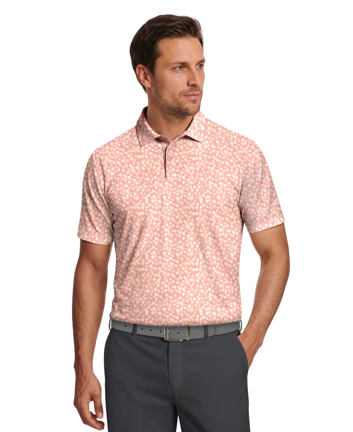 Click here for Pga Tour Mens Floral Print Golf Polo Shirt - Impat... prices