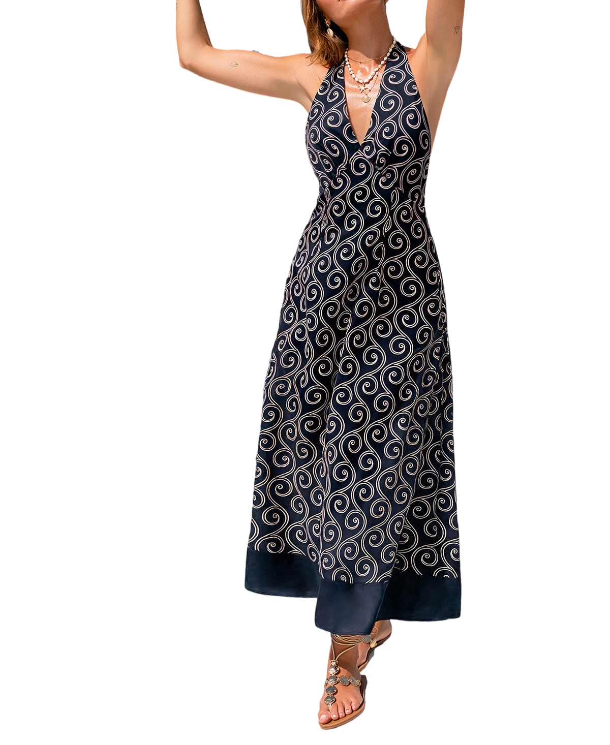 Click here for Cupshe Womens Suntan Geo Maxi Beach Dress - Black prices