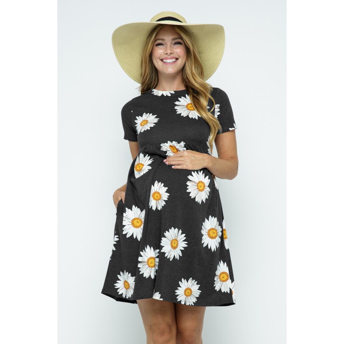 Click here for Hello Miz Maternity Womeens Floral Empire Waist T-... prices