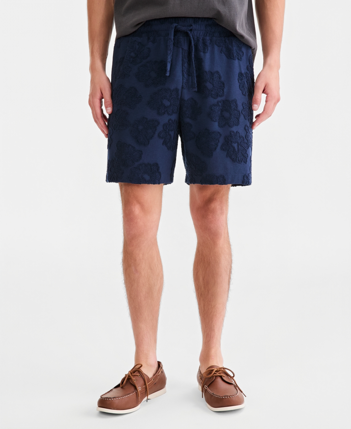 Click here for Sun + Stone Mens Textured Floral Pull-On Shorts  M... prices
