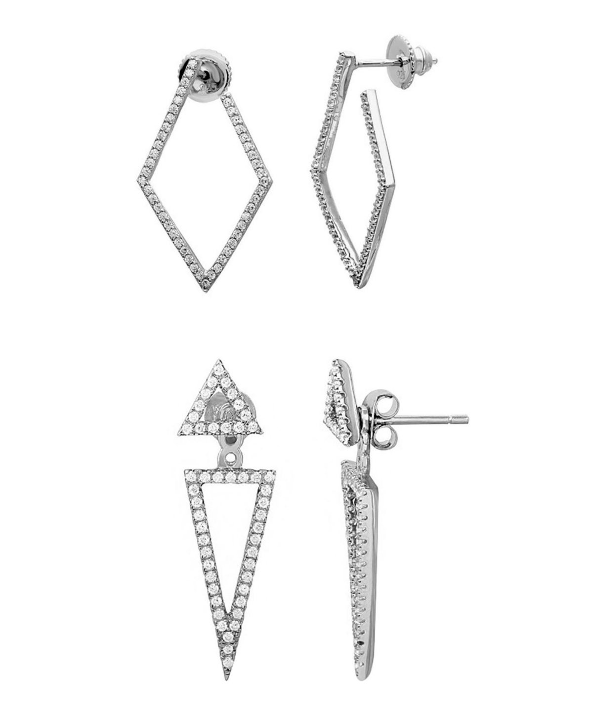 Click here for Adornia Cz Silver 2-Piece Jacket and Hoop Earring... prices