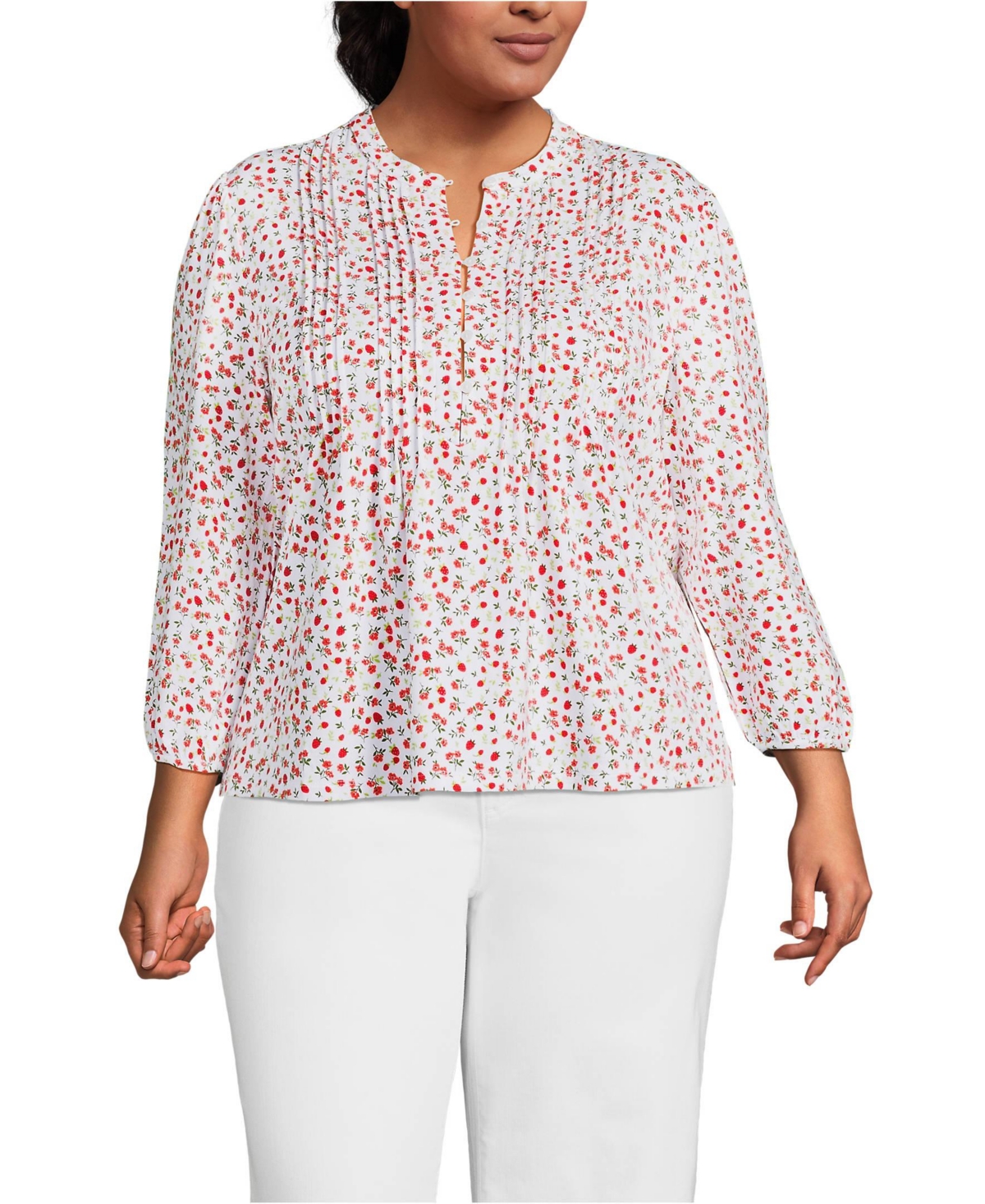 Click here for Lands End Plus Size Lightweight Jersey Button Pint... prices