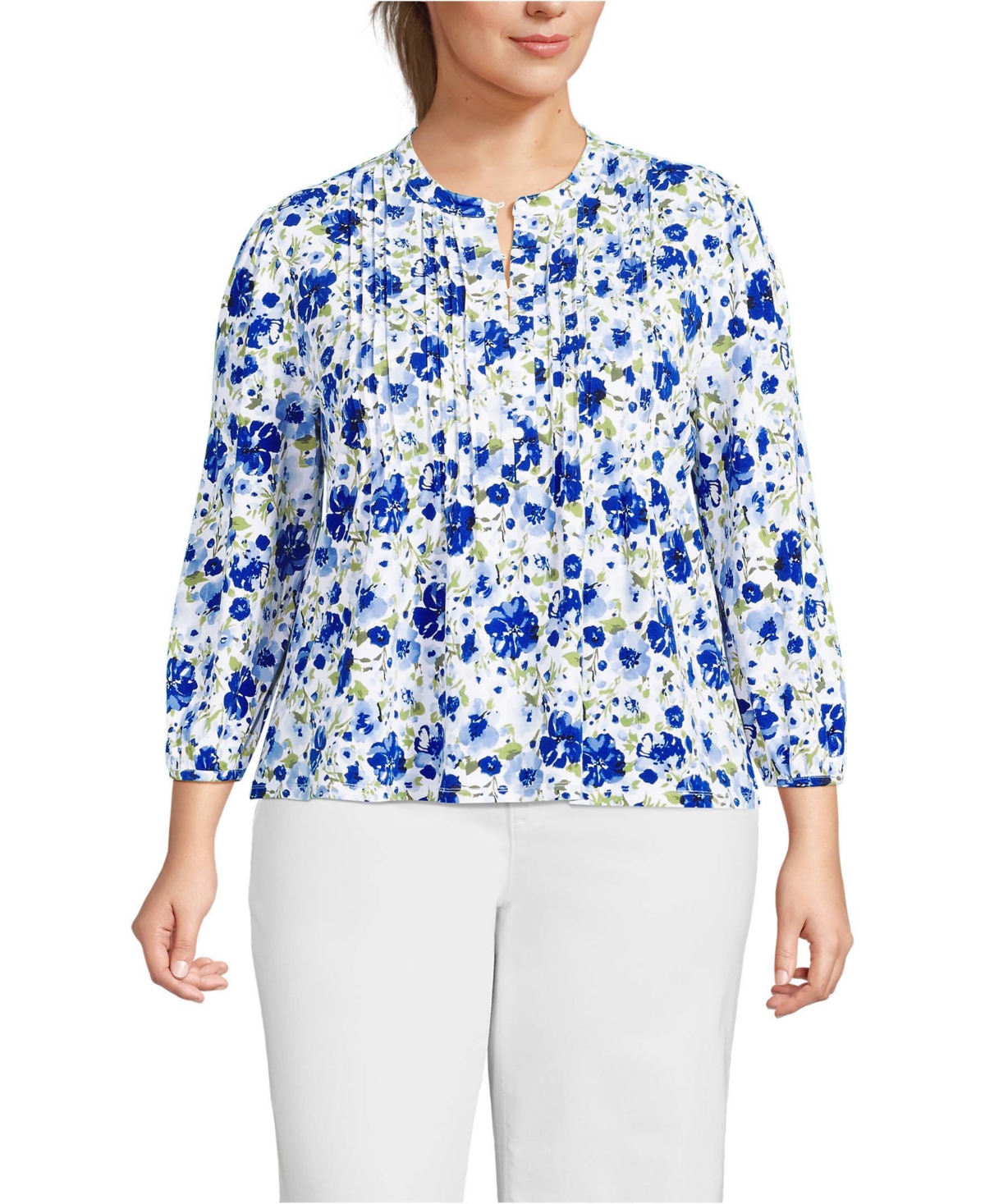 Click here for Lands End Plus Size Lightweight Jersey Button Pint... prices