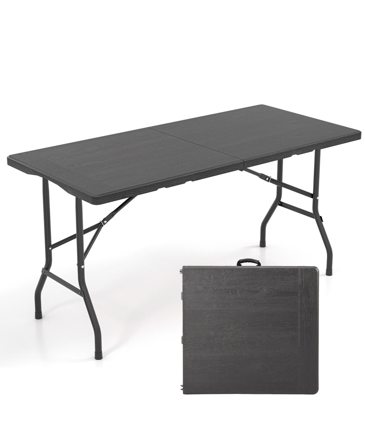 Click here for Sugift 5 ft Folding Picnic Table with Wood Grain H... prices