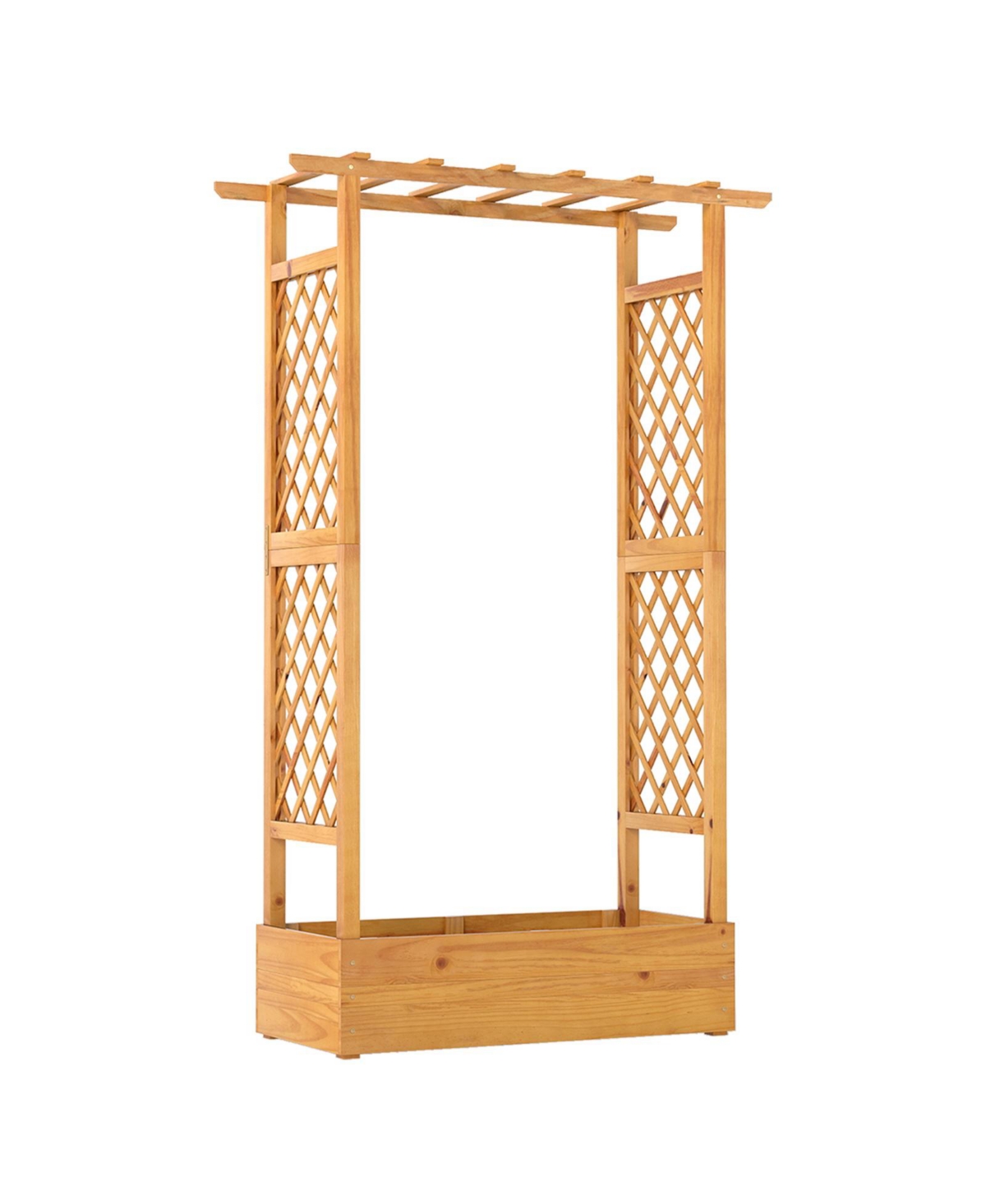 Click here for Sugift 70 in Wooden Raised Garden Bed with Lattice... prices