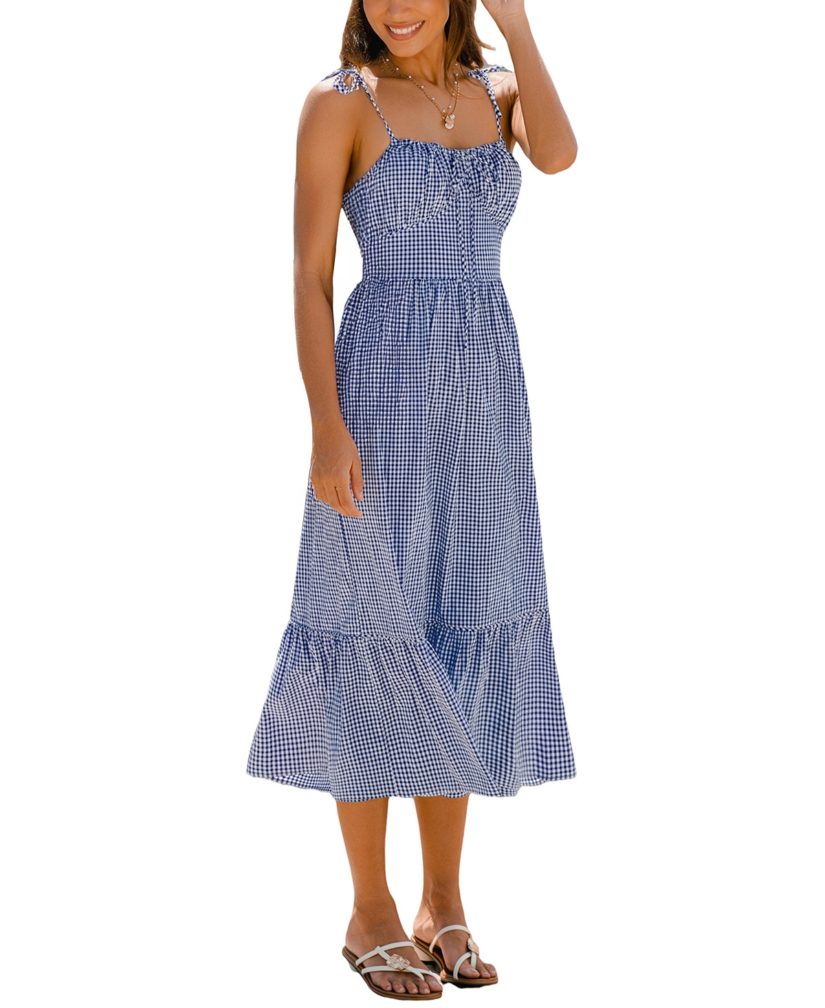Click here for Cupshe Womens Sweet Like Honey Gingham Maxi Beach... prices