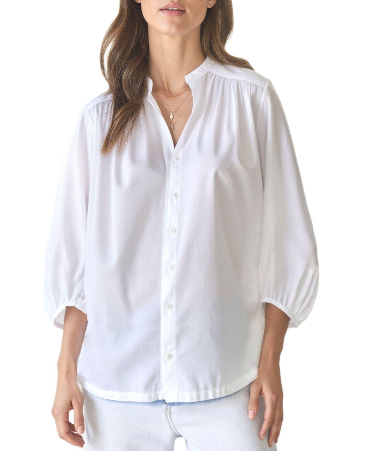 Click here for Ocean+Main Womens Ocean+Main Cotton Poplin Peasant... prices