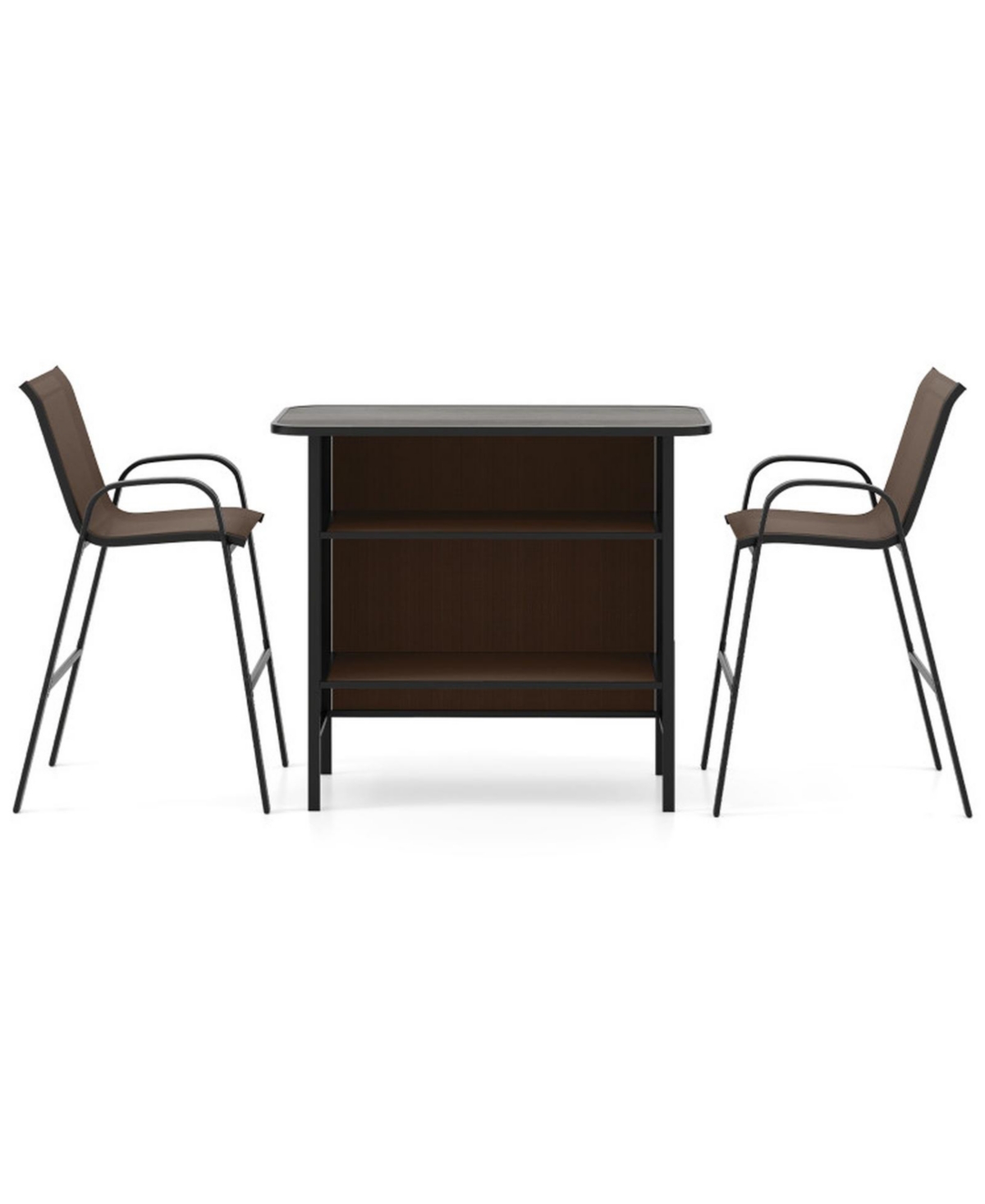 Click here for Gouun 3-Piece Outdoor Bar Set with Fabric Chairs... prices