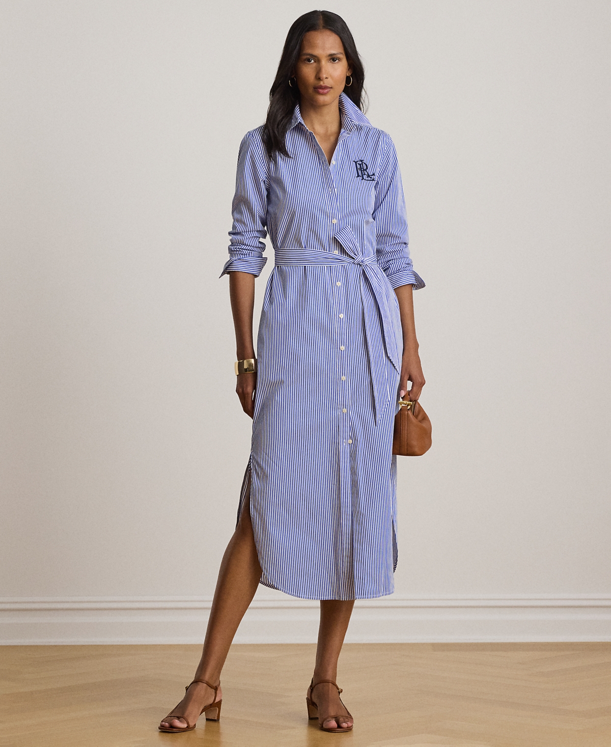 Click here for Lauren Ralph Lauren Petite Striped Point Collar Br... prices