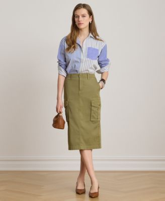 Click here for Lauren Ralph Lauren Womens Spread Collar Striped B... prices