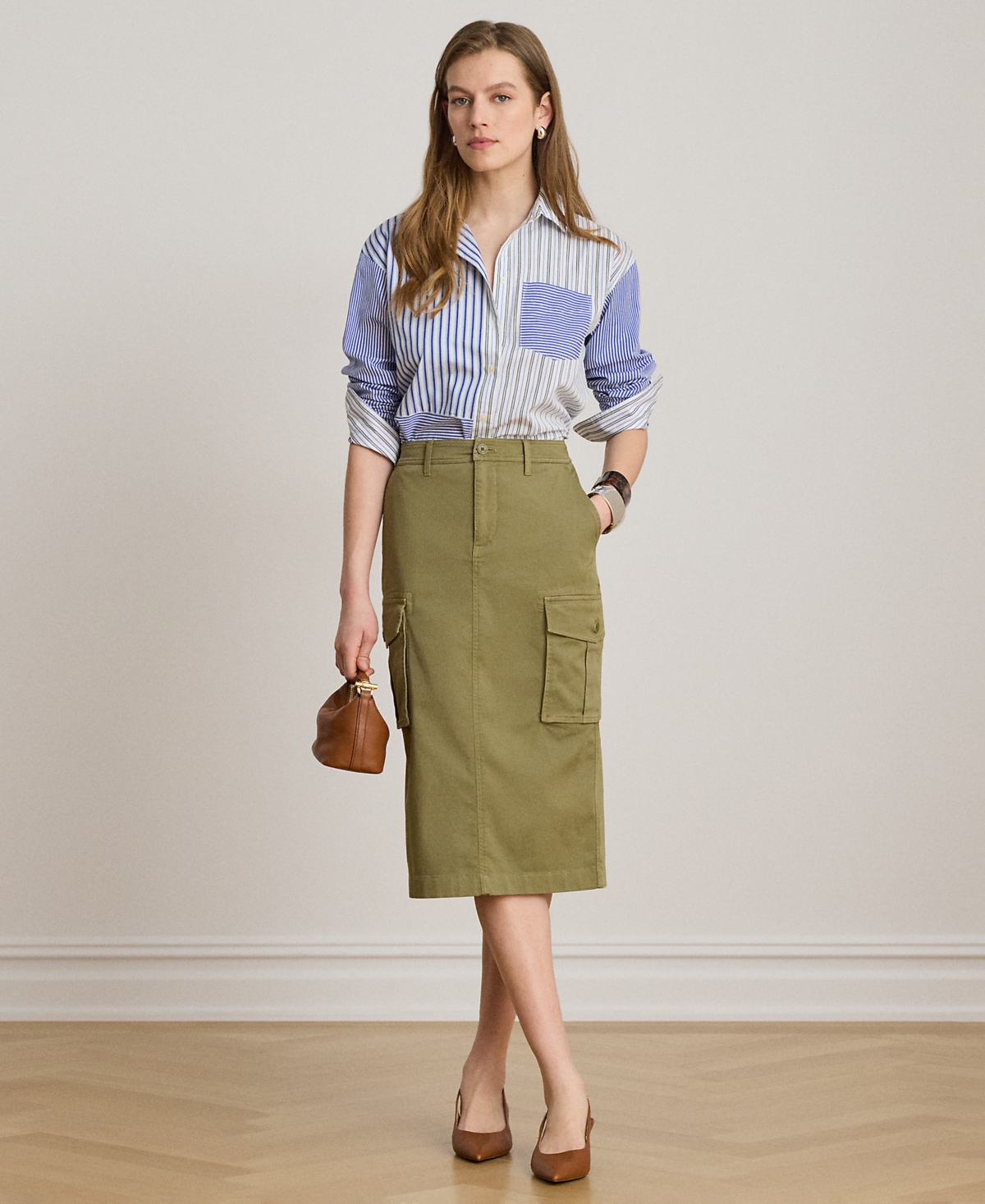 Click here for Lauren Ralph Lauren Petite Spread Collar Relaxed-F... prices