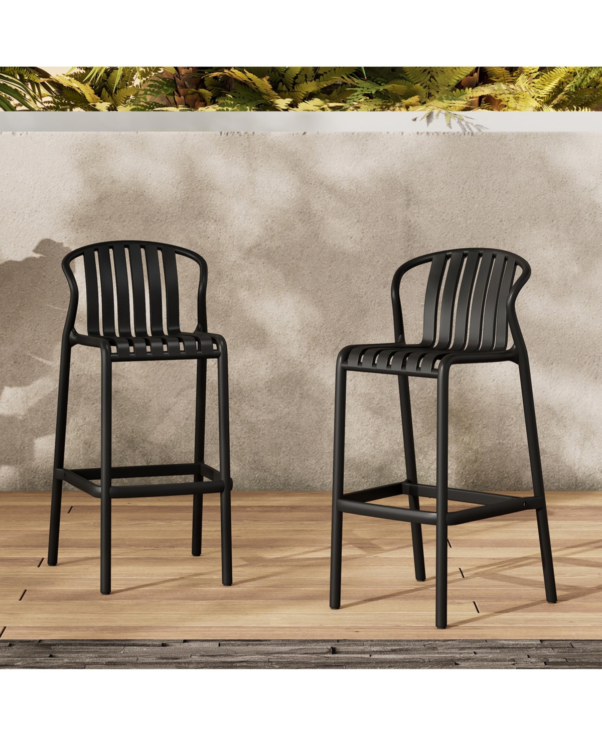 Click here for sumyeg Outdoor Patio Bar Stools Set of 2  Slat Bac... prices