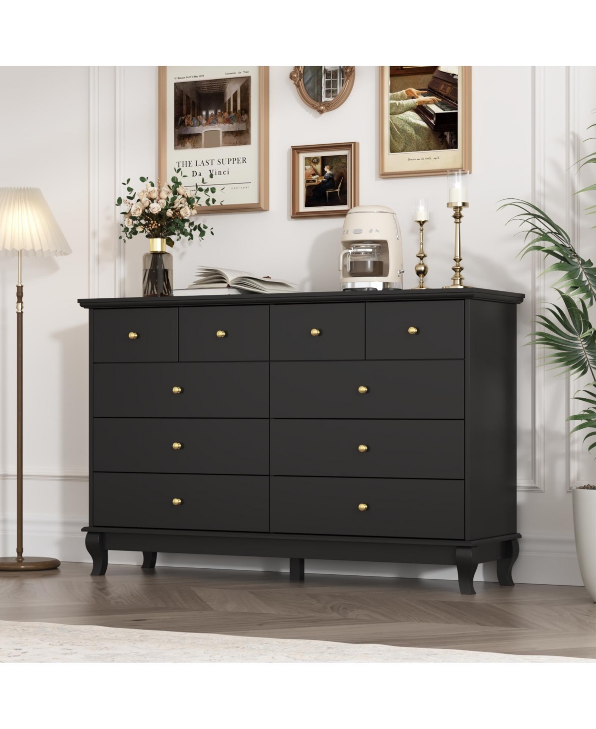 Click here for Famapy Paint 10-Drawer Wood Double Dresser Storage... prices